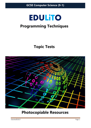Programming Techniques Test - GCSE Computer Science | Teaching Resources Programming Techniques Test - GCSE Computer Science | Teaching Resources