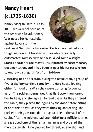 Nancy Hart Handout | Teaching Resources