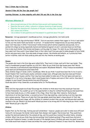Year 3 Stone Age to Iron Age Lesson Planning | Teaching Resources