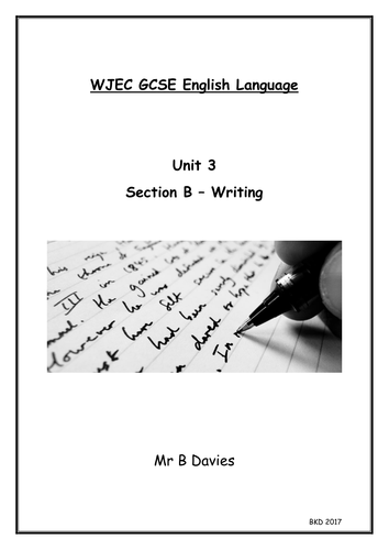 WJEC *New* English Language Unit 3 Section B Writing Types - Booklet ...