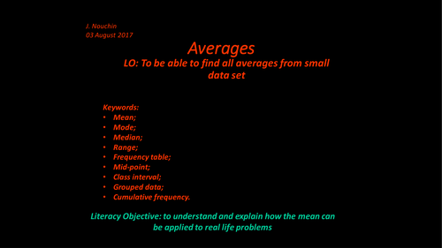 Averages-Frequency-Grouped-Data | Teaching Resources Averages-Frequency-Grouped-Data | Teaching Resources