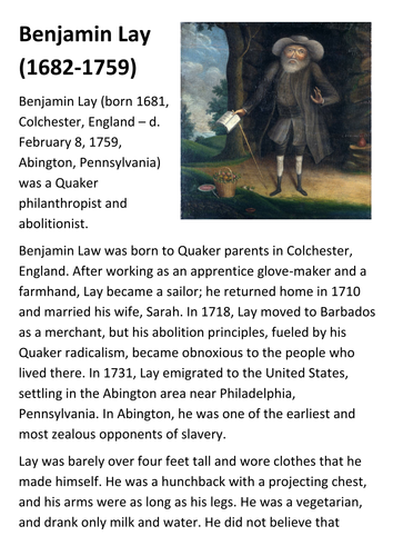 Benjamin Lay Handout | Teaching Resources