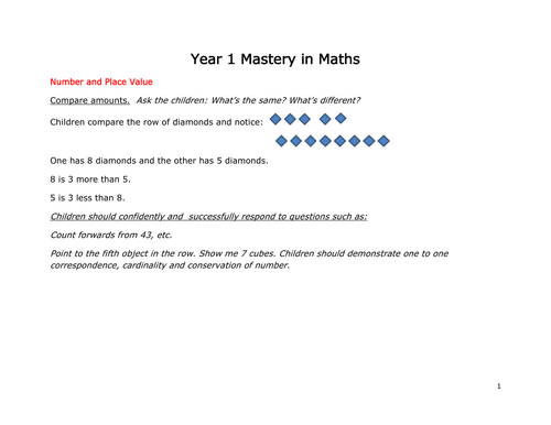 Mastery in Maths - Year 1 | Teaching Resources Mastery in Maths - Year 1 | Teaching Resources
