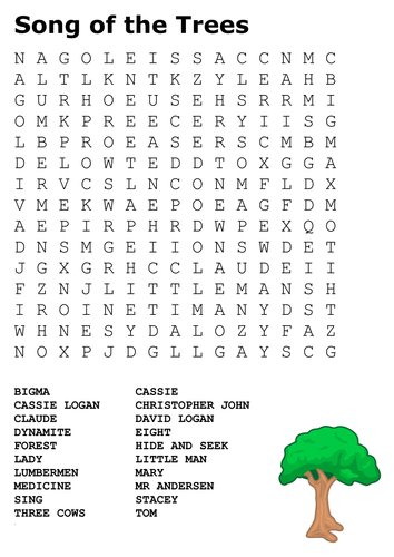 Song of the Trees Word Search | Teaching Resources