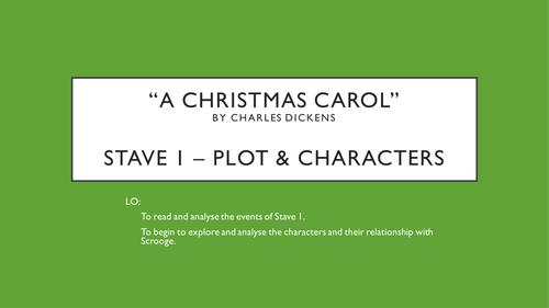 A Christmas Carol - Stave 1 | Teaching Resources