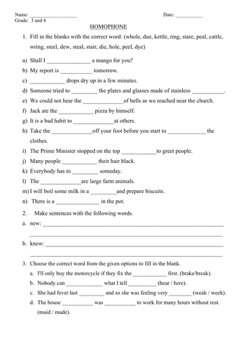 HOMOPHONES | Teaching Resources