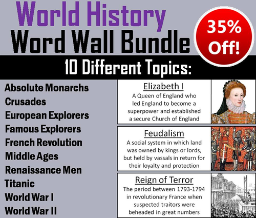 World History Word Wall Bundle | Teaching Resources
