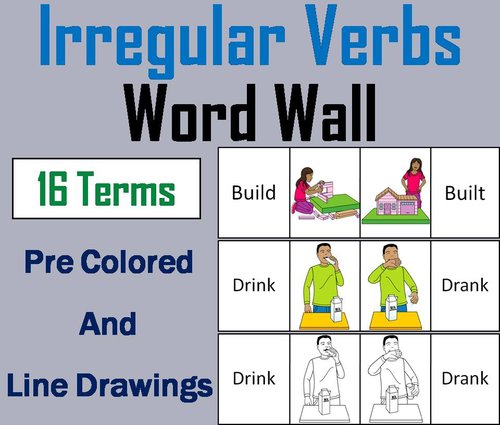 Irregular Verbs Word Wall Cards | Teaching Resources