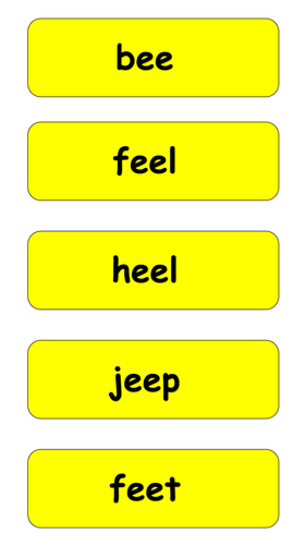 -ee Word Card Phonics Activity | Teaching Resources