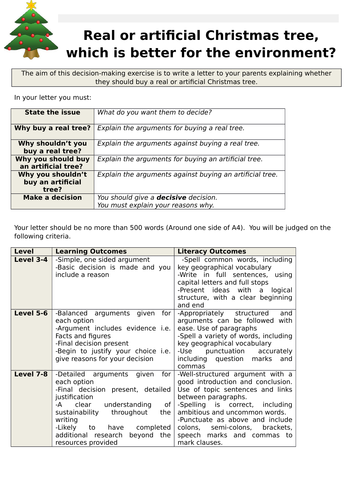 What type of Christmas Tree should we buy? | Teaching Resources