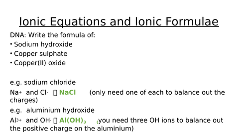 GCSE 1-9 Ionic Equations | Teaching Resources