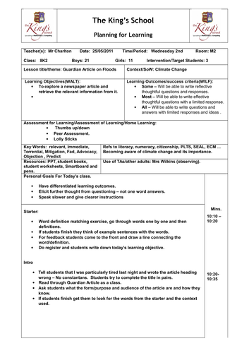 Climate Change Lesson 2 | Teaching Resources