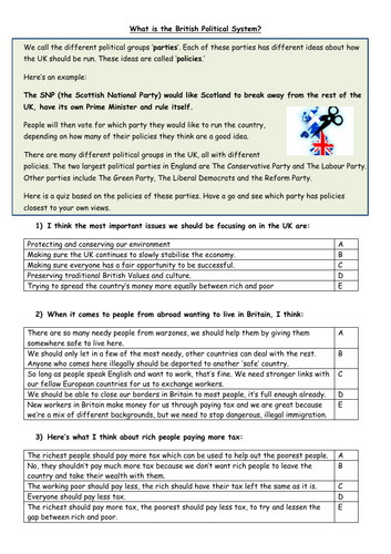 Politics Quiz | Teaching Resources