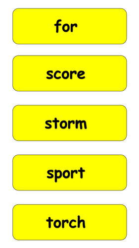 -or Word Card Phonics Activity | Teaching Resources