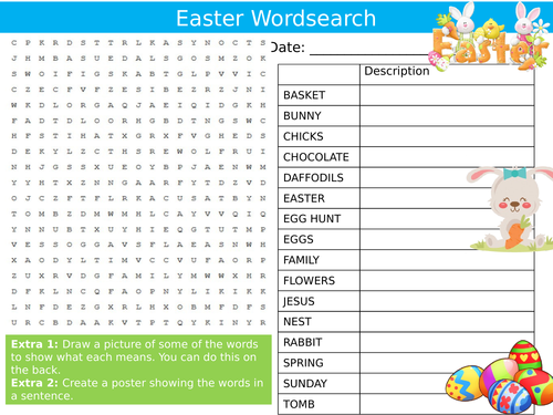 Easter Wordsearch RE Religious Education Starter Settler Activity ...