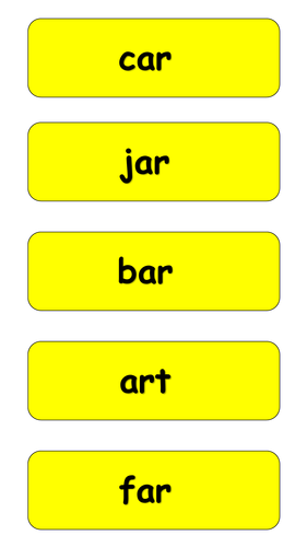 -ar Word Cards Phonics Activity | Teaching Resources