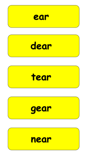 -ear Word Cards Phonics Activity | Teaching Resources