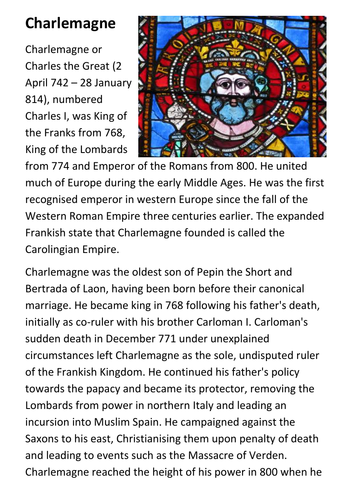 Charlemagne Handout | Teaching Resources