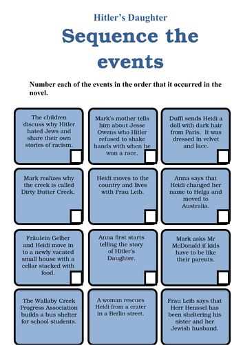 Hitler's Daughter sequencing activity | Teaching Resources