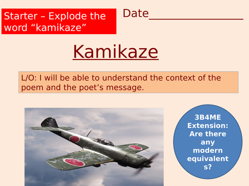 Kamikaze by Beatrice Garland | Teaching Resources