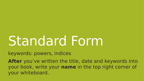 Standard Form | Teaching Resources