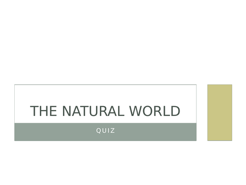 Natural World Quiz - Perfect for form/tutor time! | Teaching Resources
