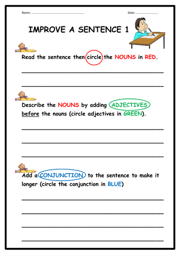 Improve a Sentence - Worksheets | Teaching Resources