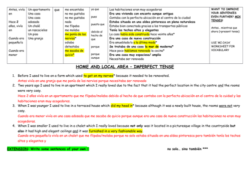 Spanish NEW GCSE - Mi barrio - present VS imperfect tense | Teaching ...