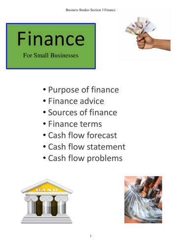 Business GCSE Small Business Finance revision booklet | Teaching Resources