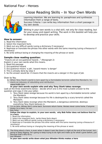 Heroes Close Reading | Teaching Resources