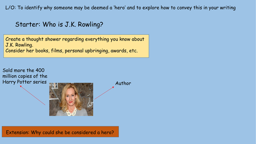 J.K. Rowling heroes lesson | Teaching Resources