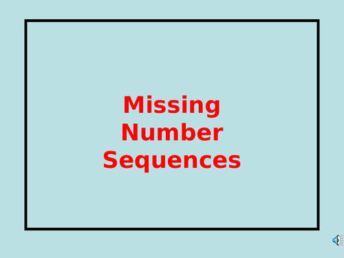 Missing number sequences | Teaching Resources