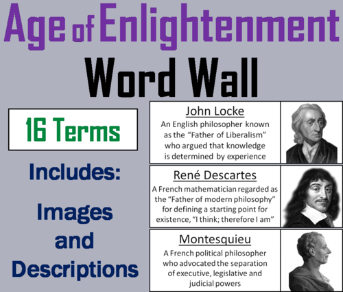 Age of Enlightenment Word Wall Cards | Teaching Resources