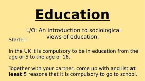 Introduction to Education | Teaching Resources