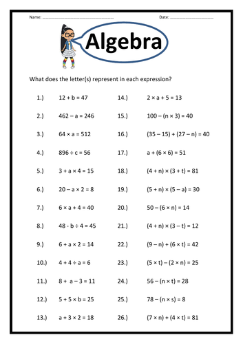 Algebra Worksheets - KS2 or KS3 | Teaching Resources