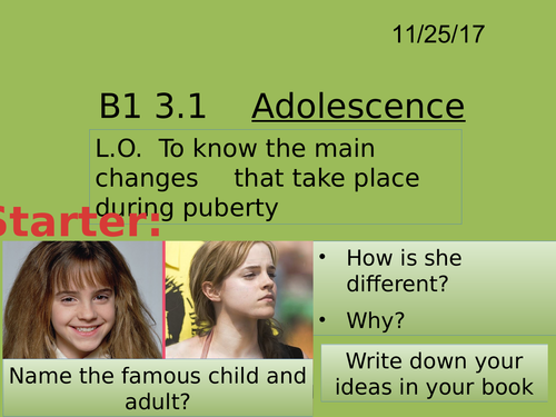 Adolescence and puberty | Teaching Resources