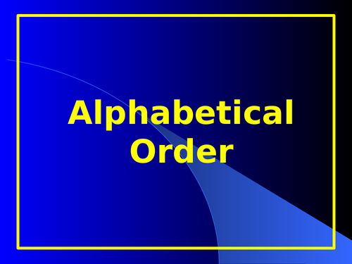Alphabetical Order - PowerPoint | Teaching Resources