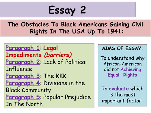 2017-18 UPDATED Higher History USA: Essay 2 Obstacles to Civil Rights ...