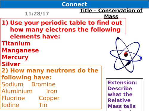 Mass Number & Conservation of Mass | Teaching Resources
