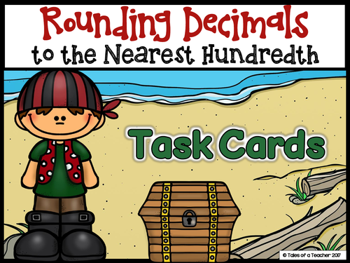 Rounding Decimals to the Nearest Hundredth Task Cards | Teaching Resources