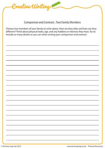Comparison and Contrast - Two Family Members | Teaching Resources