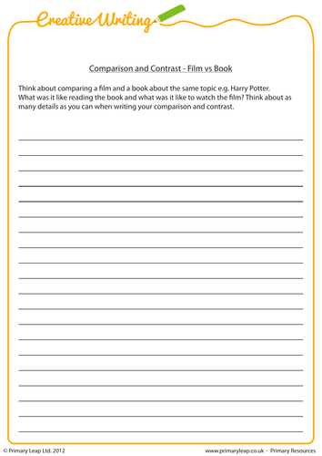 Comparison and Contrast - Film vs Book | Teaching Resources