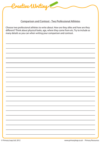 Comparison and Contrast - Two Professional Athletes | Teaching Resources