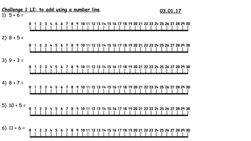 Differentiated Year 3/4 addition and subtraction - number line and ...