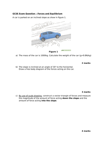 GCSE Physics 9-1 Mass Weight Triangle of Forces (equilibrium ...