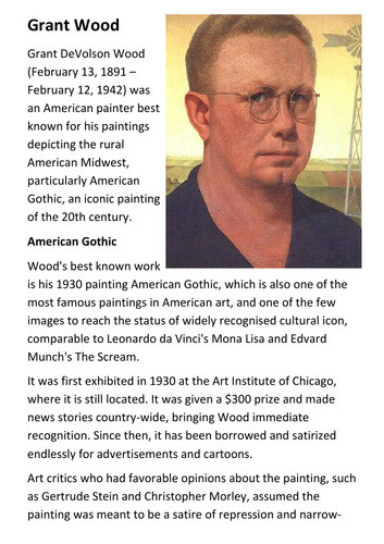 Grant Wood Handout | Teaching Resources