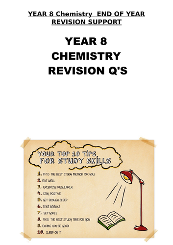 KS3 Chemistry Science - End of year revision | Teaching Resources