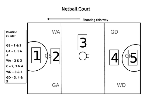 Netball court position guide | Teaching Resources