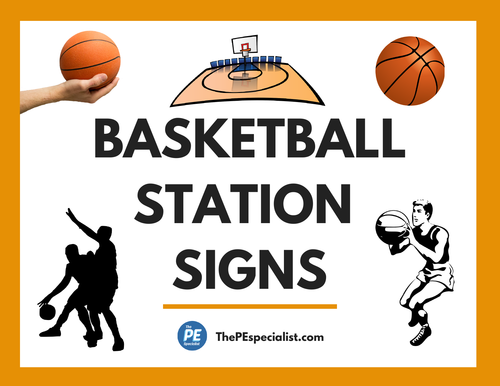 10 Fun Basketball Activity Station Signs for PE Class | Teaching Resources