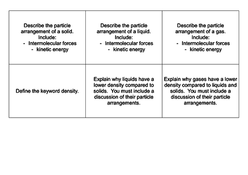 AQA GCSE 9-1 PHYSCIS - revision flash cards Particle model of matter ...